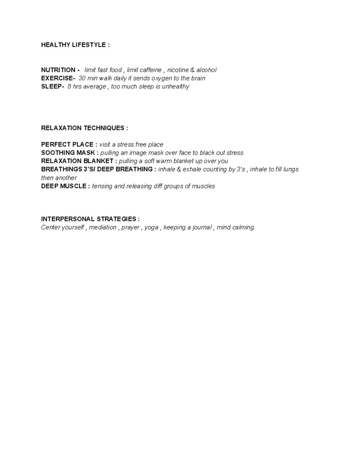 HOW TO Manage Stress - HEALTHY LIFESTYLE : NUTRITION - limit fast food ...