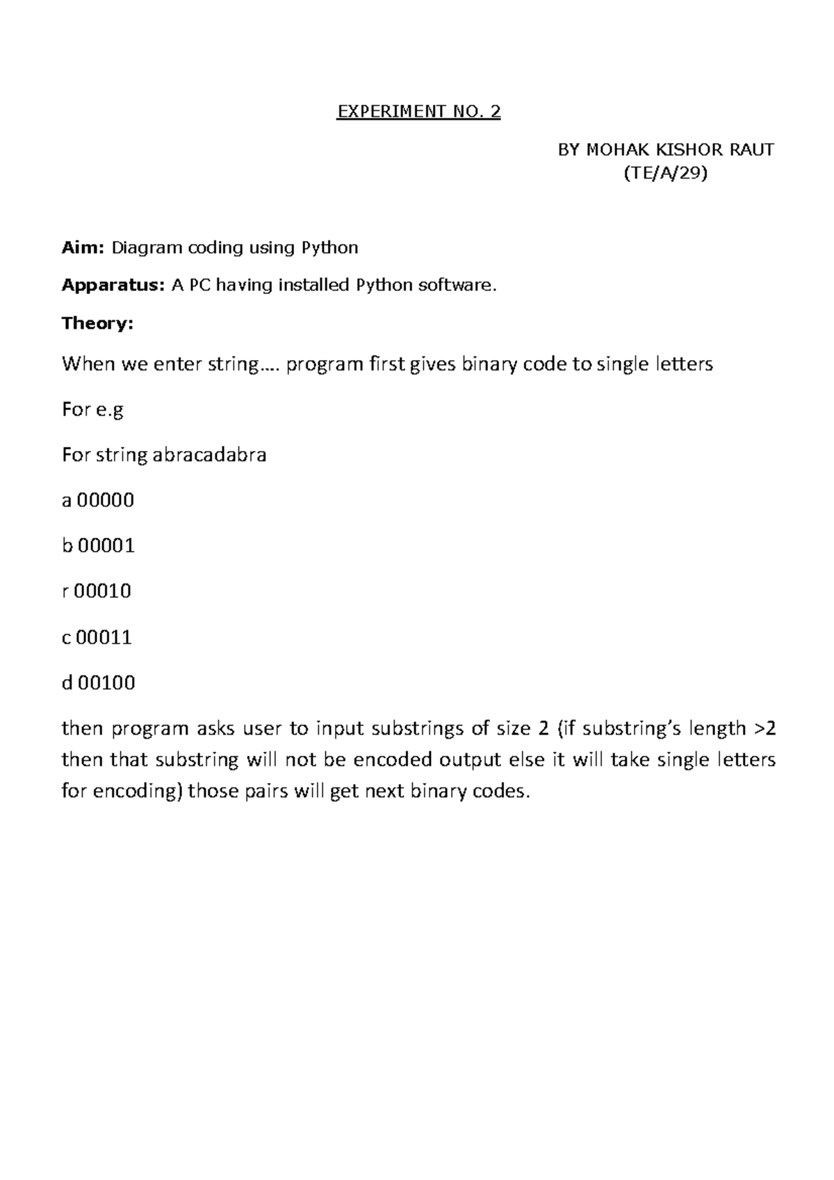 TE A 29 DCEexp 2 - EXPERIMENT NO. 2 BY MOHAK KISHOR RAUT (TE/A/29) Aim ...