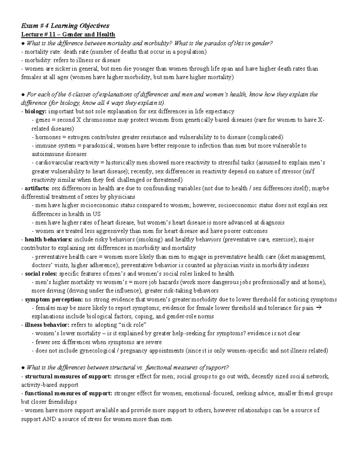 Psych 255 Exam 4 LO - Exam 4 Learning Objectives - Exam # 4 Learning ...
