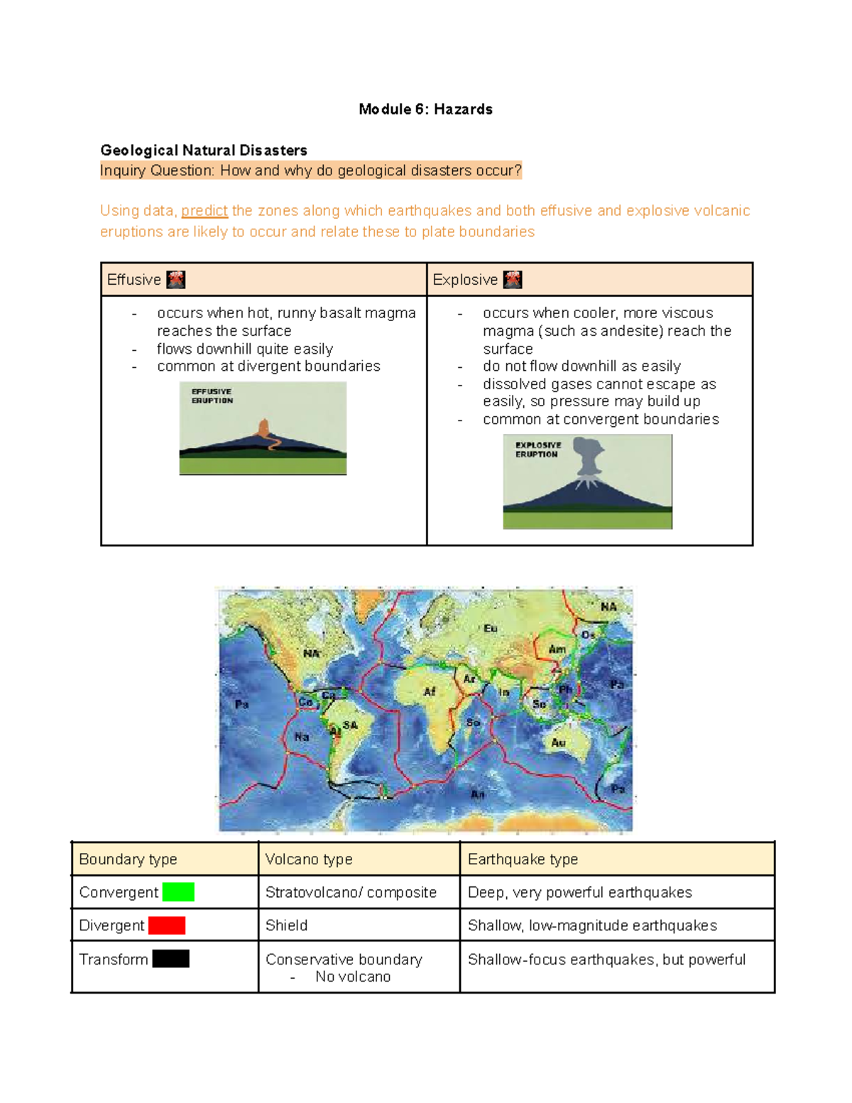 Earth and Enviromental Science Module 6 - Module 6: Hazards Geological ...