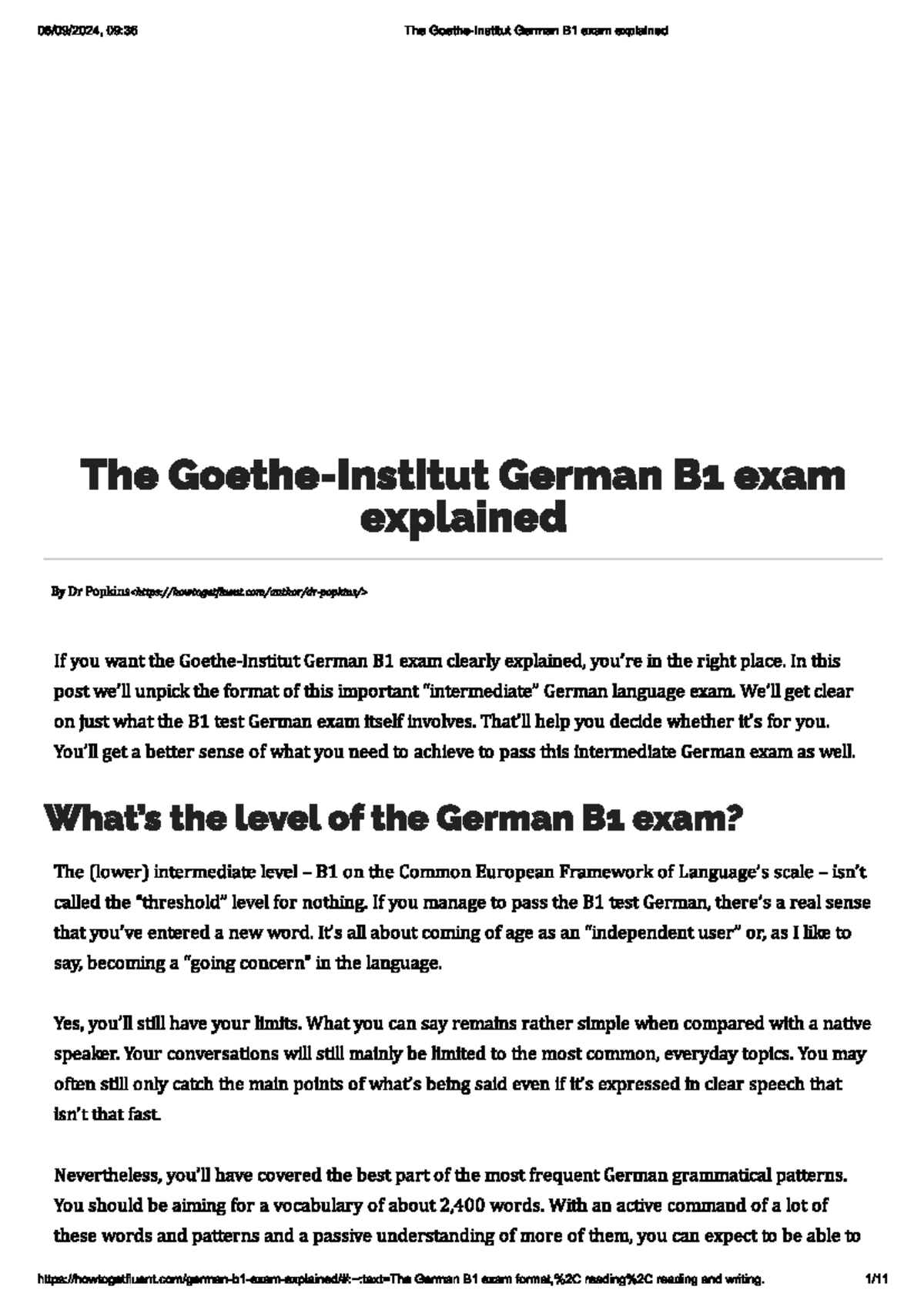 Exam pattern - 09:36 The German B1 exam explained The German B1 exam ...