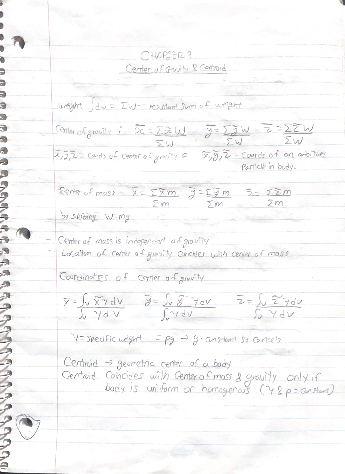 Chapter 9 Center of Gravity and centroid - AER 320 - Studocu
