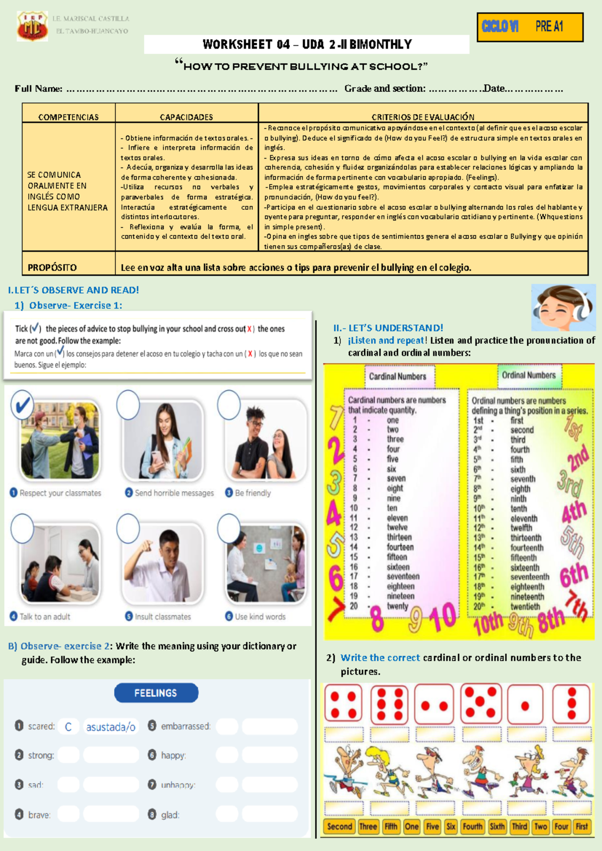 UDA 2- Worksheet 4 -03 al 07 jun - WORKSHEET 04 – UDA 2 - II BIMONTHLY ...