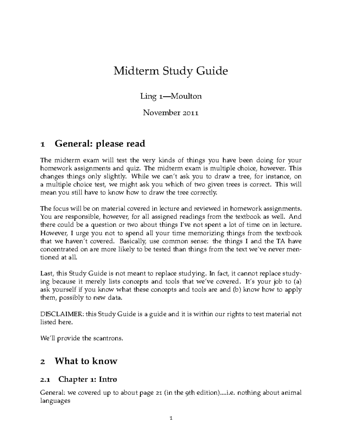 Study Guide - Midterm Study Guide Ling 1 —Moulton November 2011 1 ...
