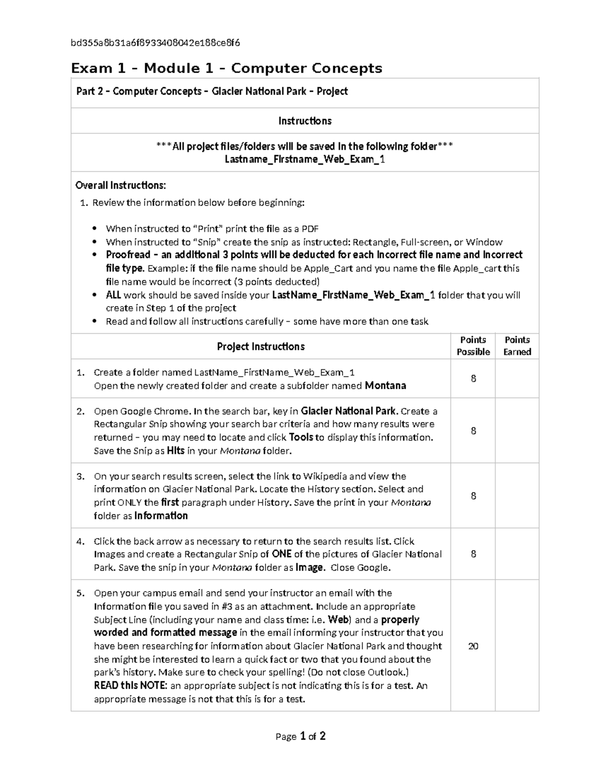 Exam 1 Module 1 Computer Concepts GNP Web Instructions 2 - bd355a8b31a6f8933408042e188ce8f Exam ...