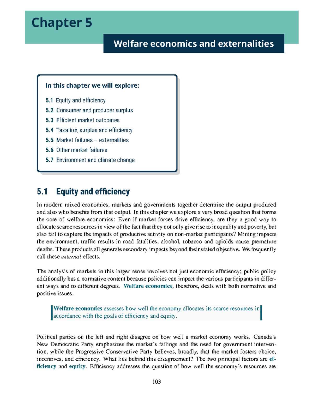 p o i chapter 5 - Chapter 5 Welfare economics and externalities In this ...