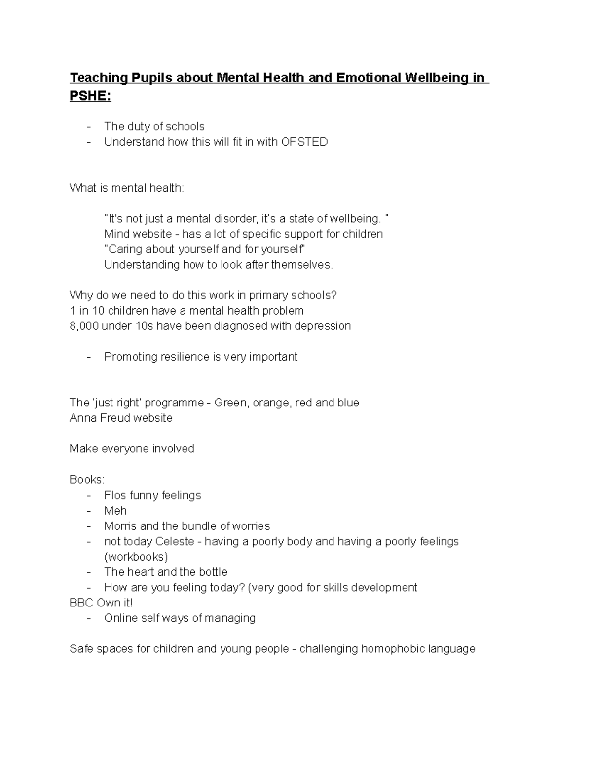 Teaching Pupils about Mental Health and Emotional Wellbeing in PSHE ...