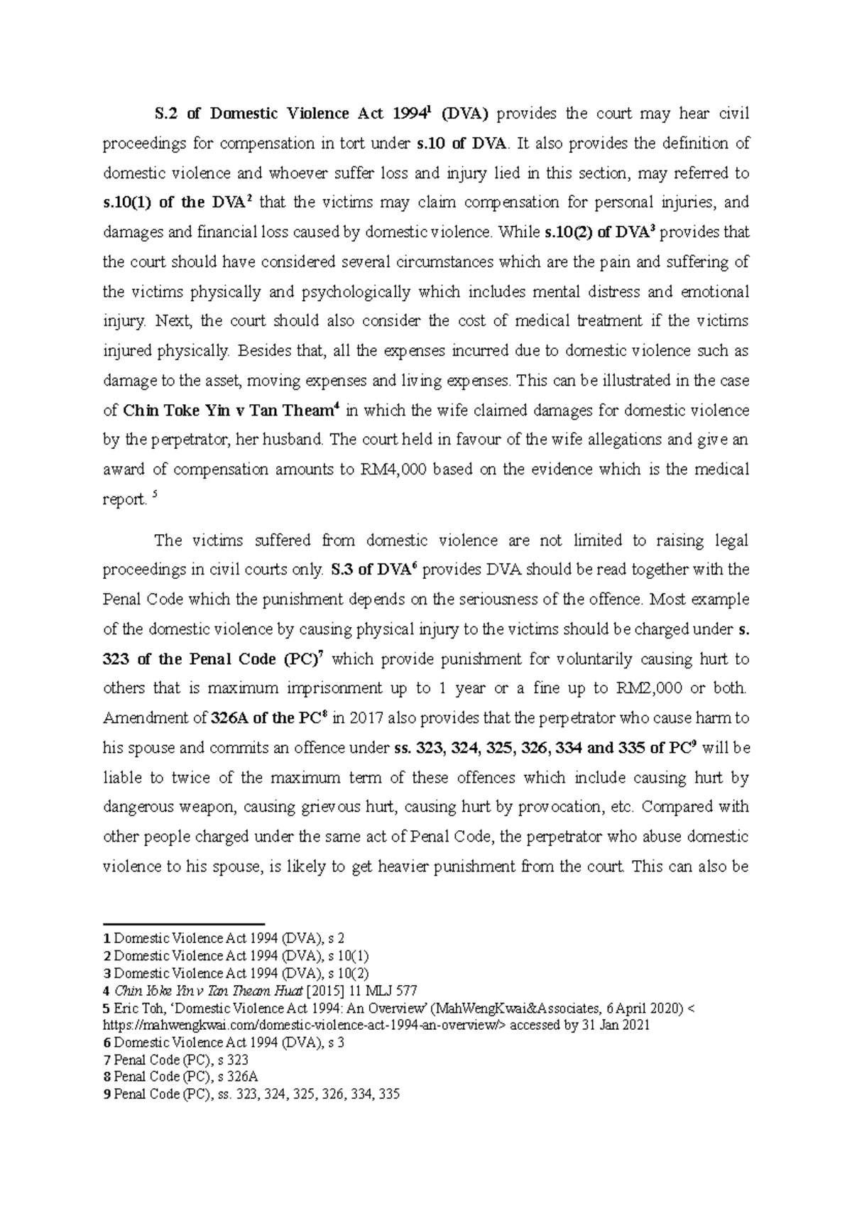 Sufficiency of DVA to protect victims - S of Domestic Violence Act 1994 ...