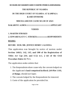Makula International Ltd v His Eminence Cardinal Nsubuga Anor (Civil ...