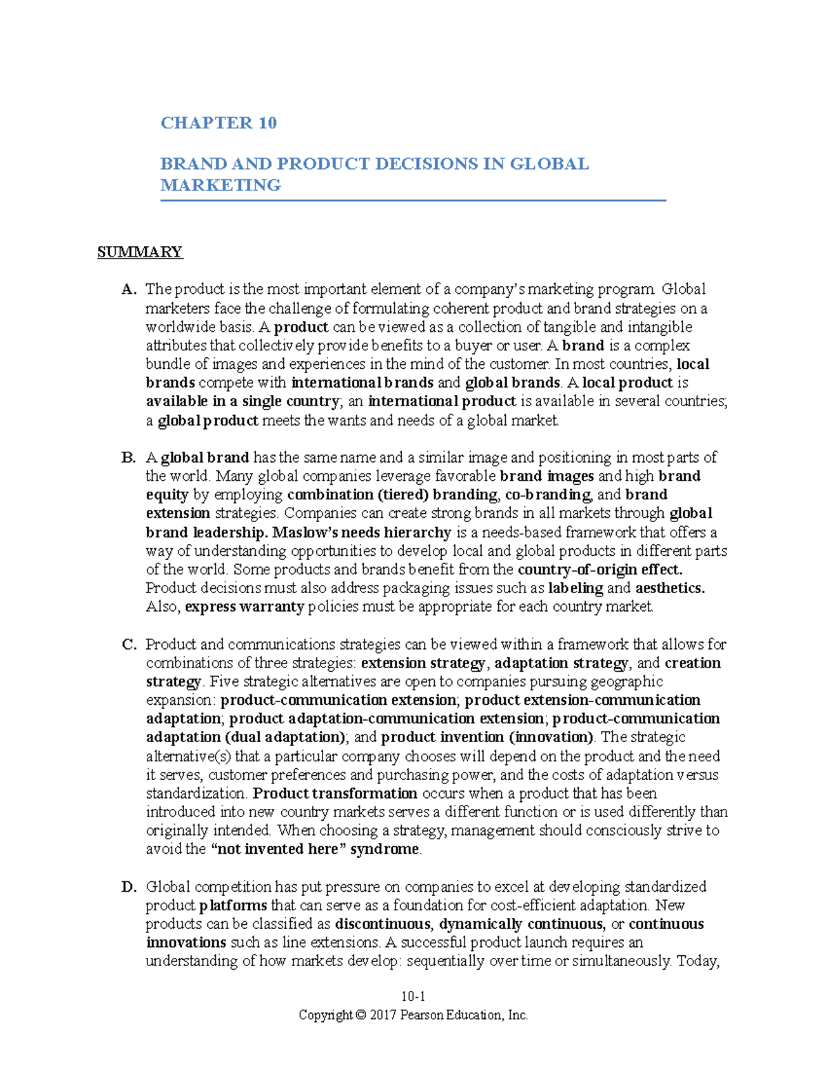 Chapter 10 practice exam - CHAPTER 10 BRAND AND PRODUCT DECISIONS IN ...