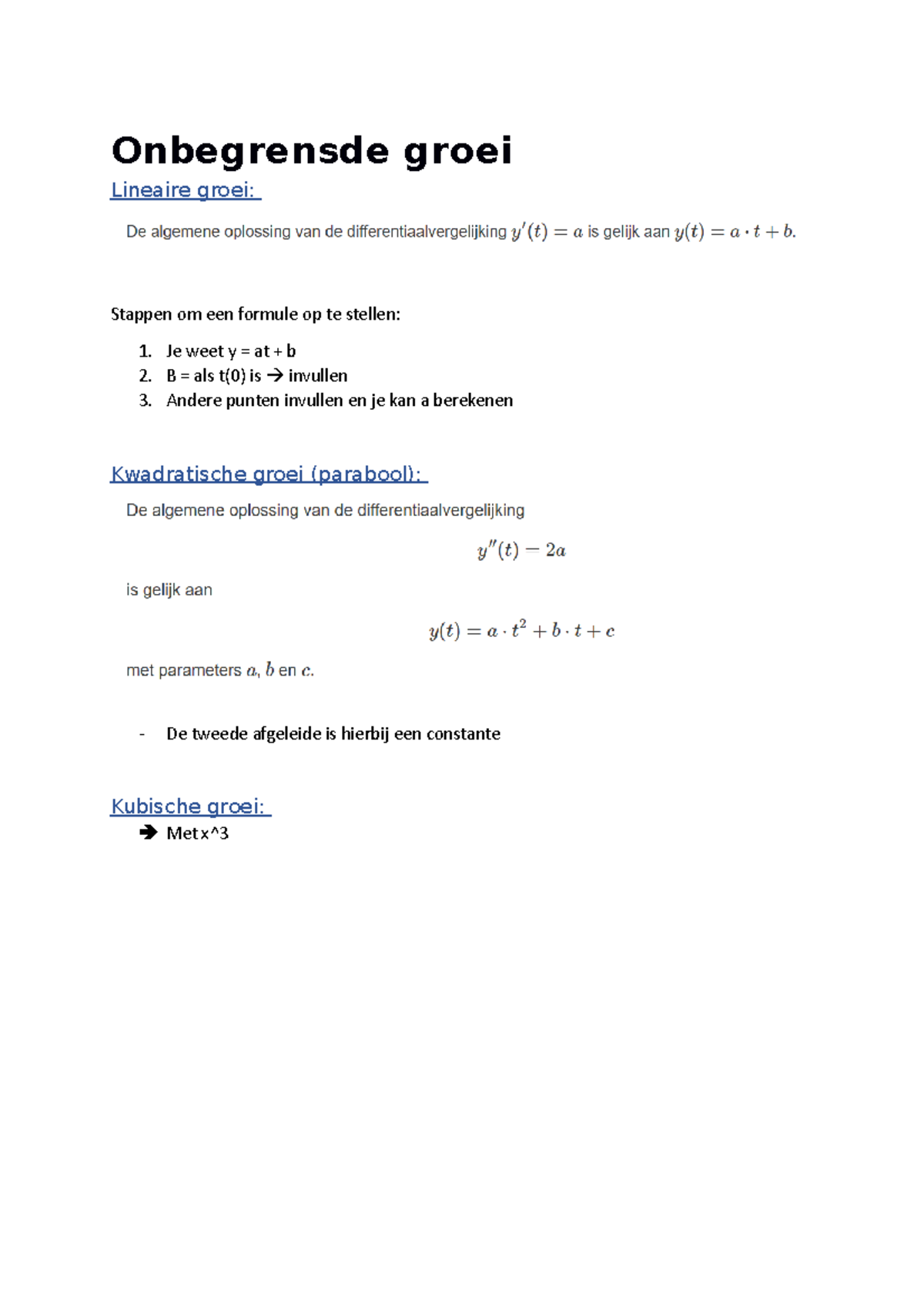 Alle groei modellen aantekeningen basiswiskunde psychobiologie ...