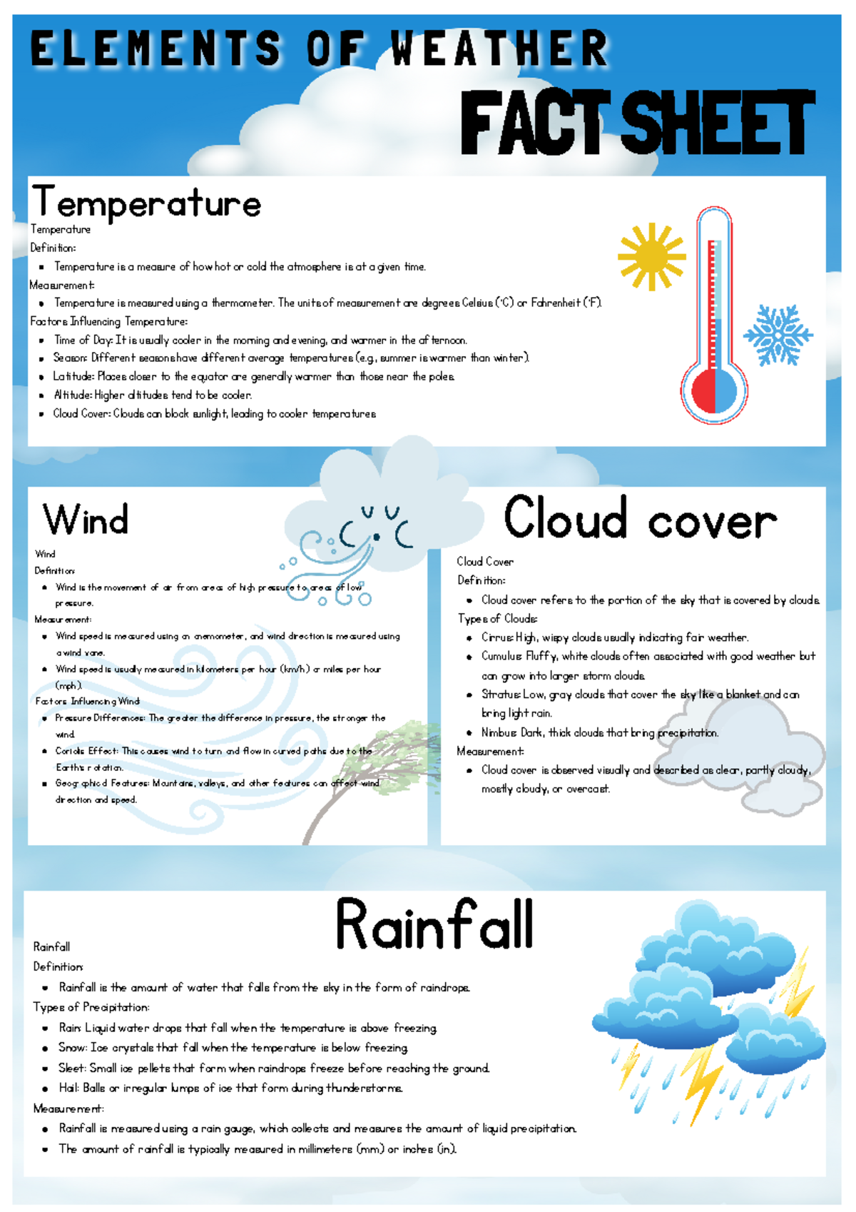 Elements of Weather Grade 5 - Temperature Definition: Temperature is a ...