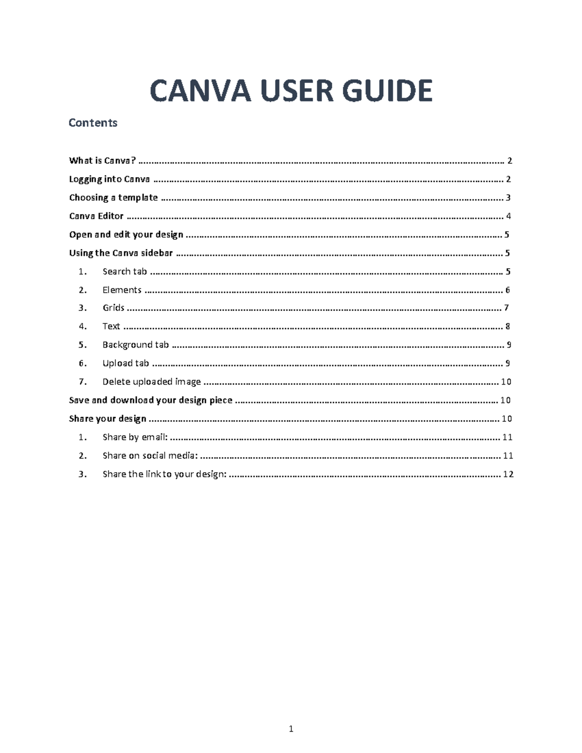 Canva-Userguide - how to use canva easily - CANVA USER GUIDE What is ...