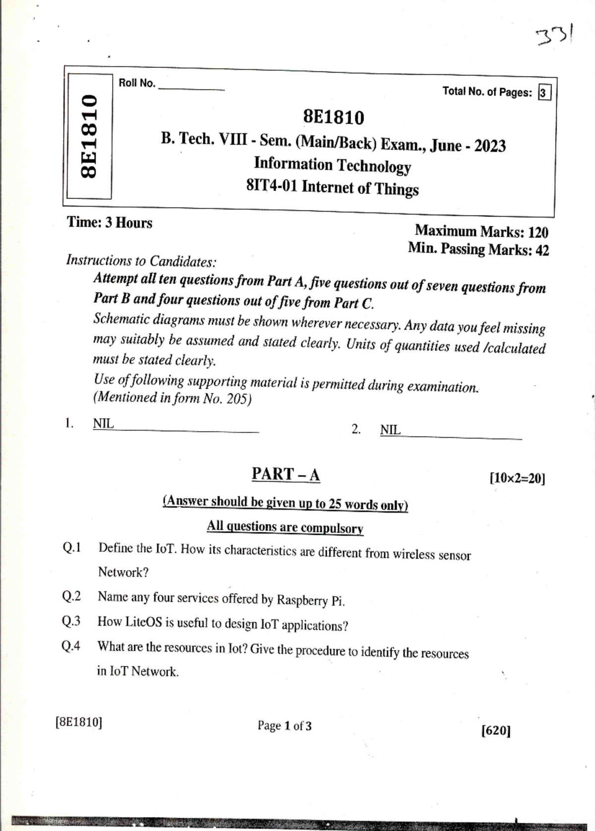 VIII CS-IT 2023 - papers - Bachelors of Computer Application (BCA ...