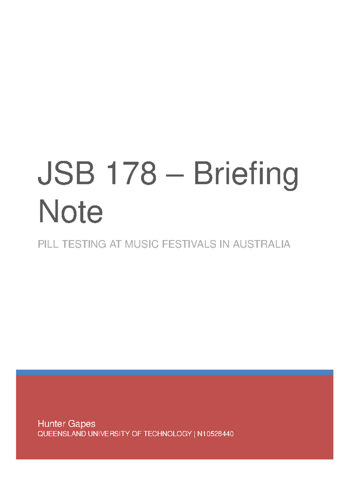 Format of a Briefing Note Template 2019 - Hunter Gapes QUEENSLAND ...