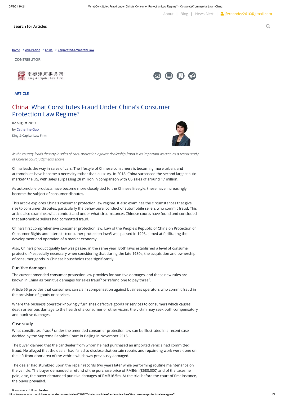 What Constitutes Fraud Under China's Consumer Protection Law Regime ...