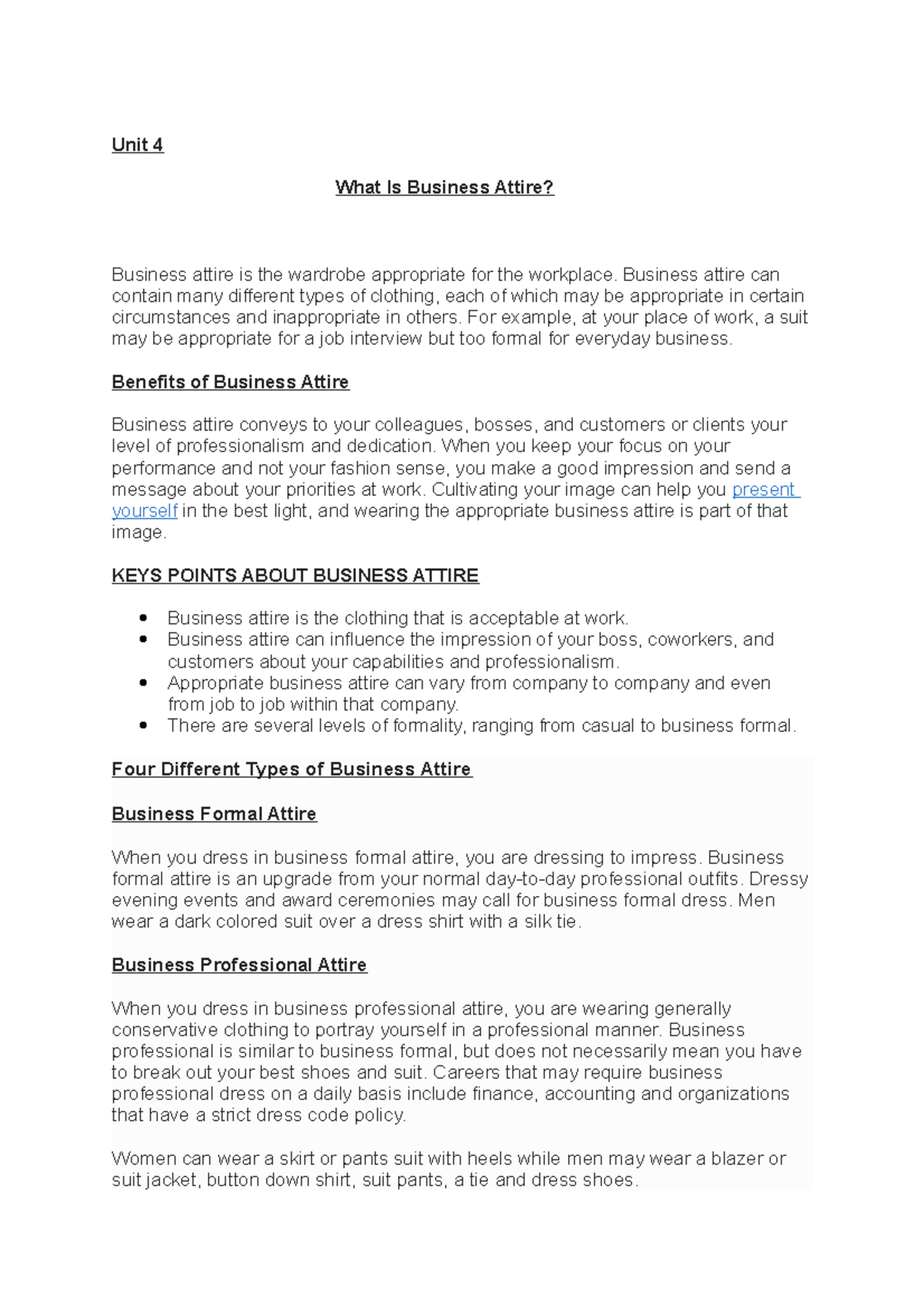 EBC 5th module - notes for examination purpose - Unit 4 What Is ...