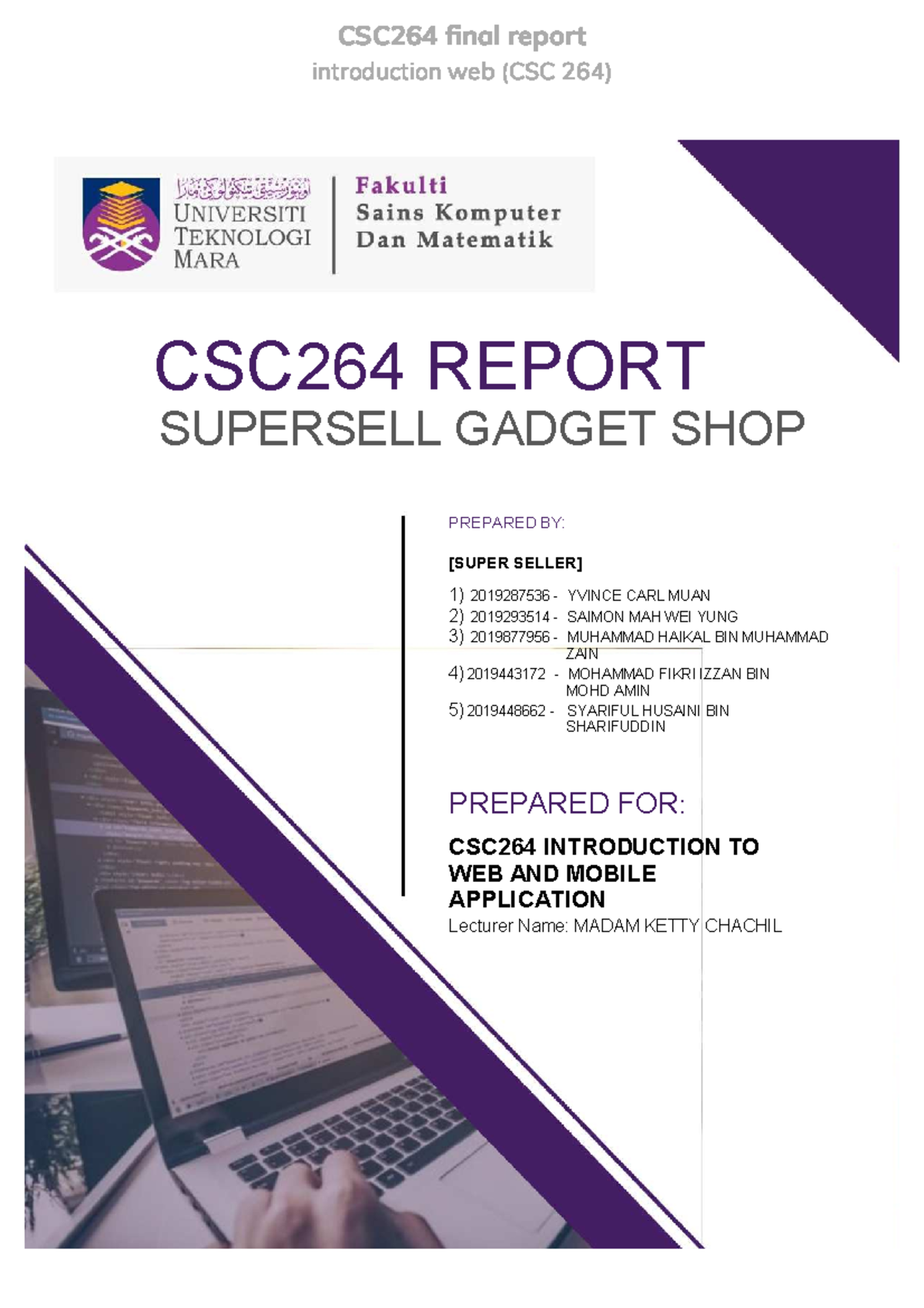 Csc264-final-report compress - CSC264 nal report introduction web (CSC 264) CSC264 REPORT ...