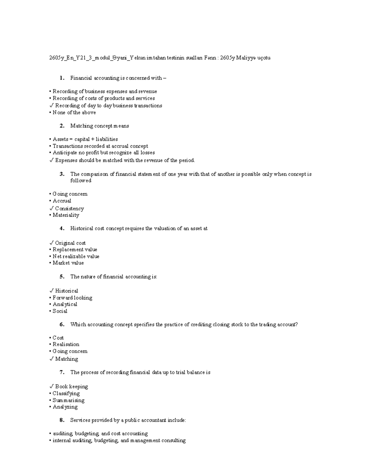 Maliyye final - questions - 2605y_En_Y21_3_modul_Əyani_Yekun imtahan ...