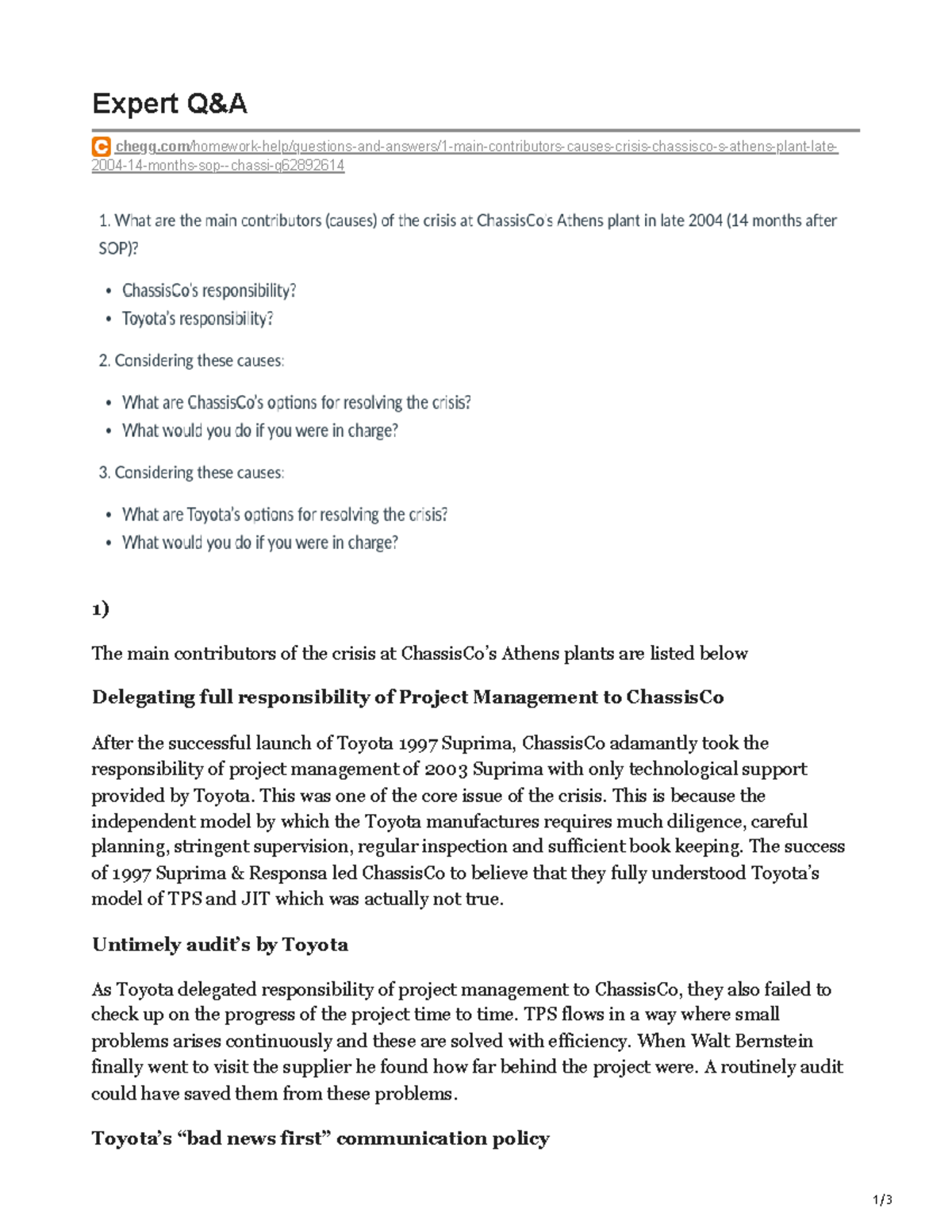 Chegg.com-Expert Qamp A (10) - 1/ Expert Q&A chegg - Studocu