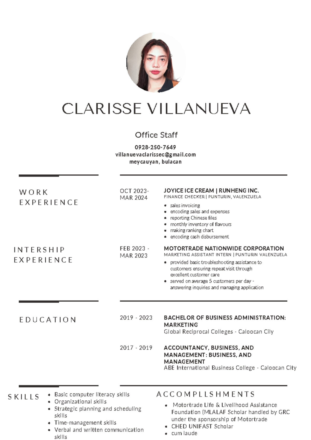 Grey Simple Clean Graphic Designer Resume - W O R K E X P E R I E N C E E D U C A T I O N S K I ...