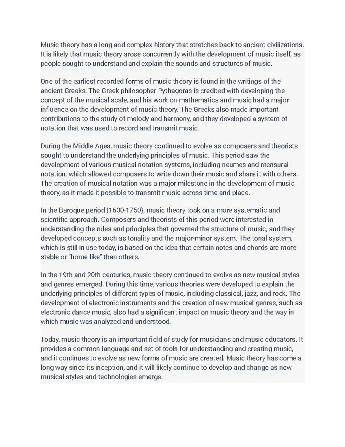 How was Music Theory Discovered and Created? - Music theory has a long ...