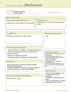 Clonidine ATI Med - ACTIVE LEARNING TEMPLATES THERAPEUTIC PROCEDURE A ...