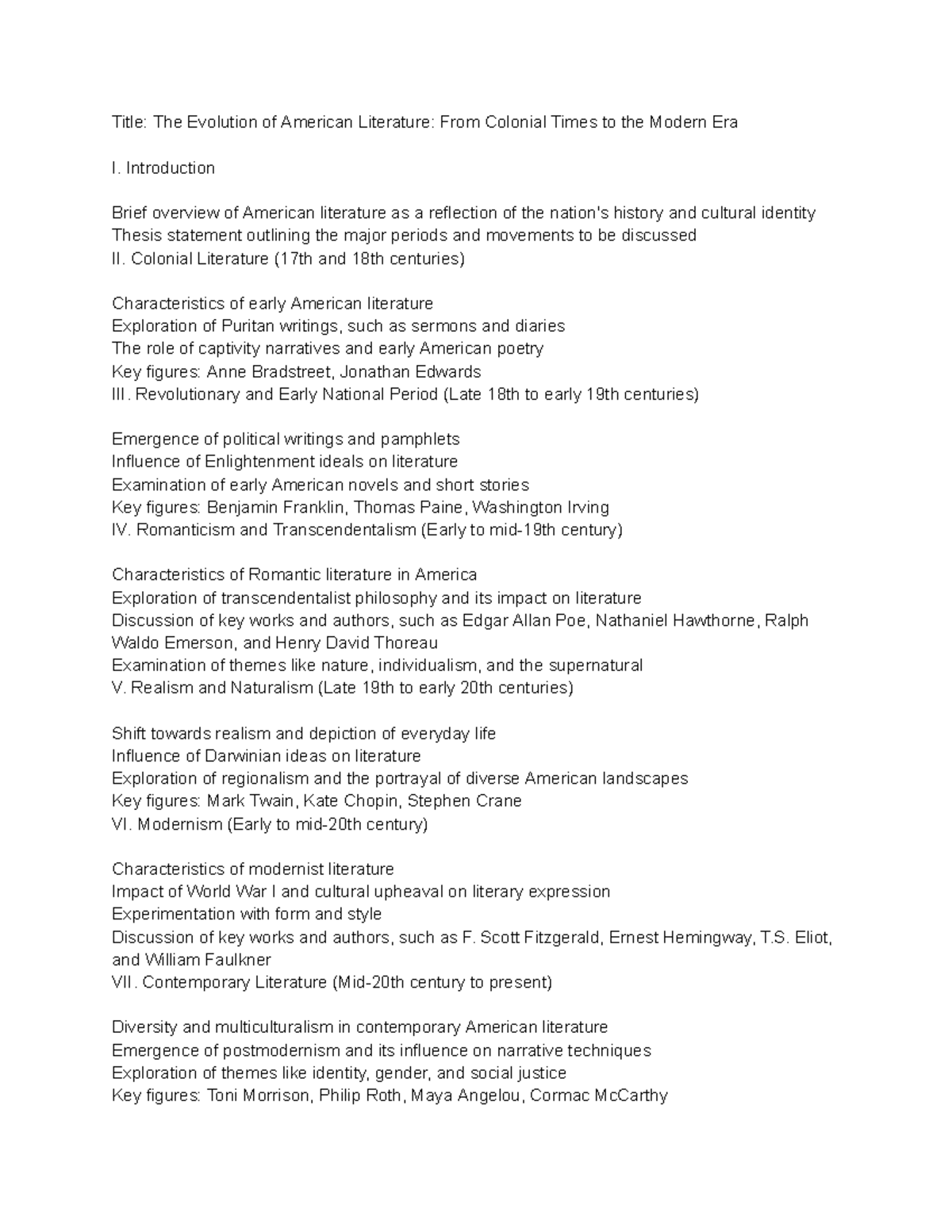 Untitled document - This is a pre essay of american lit - Title: The ...