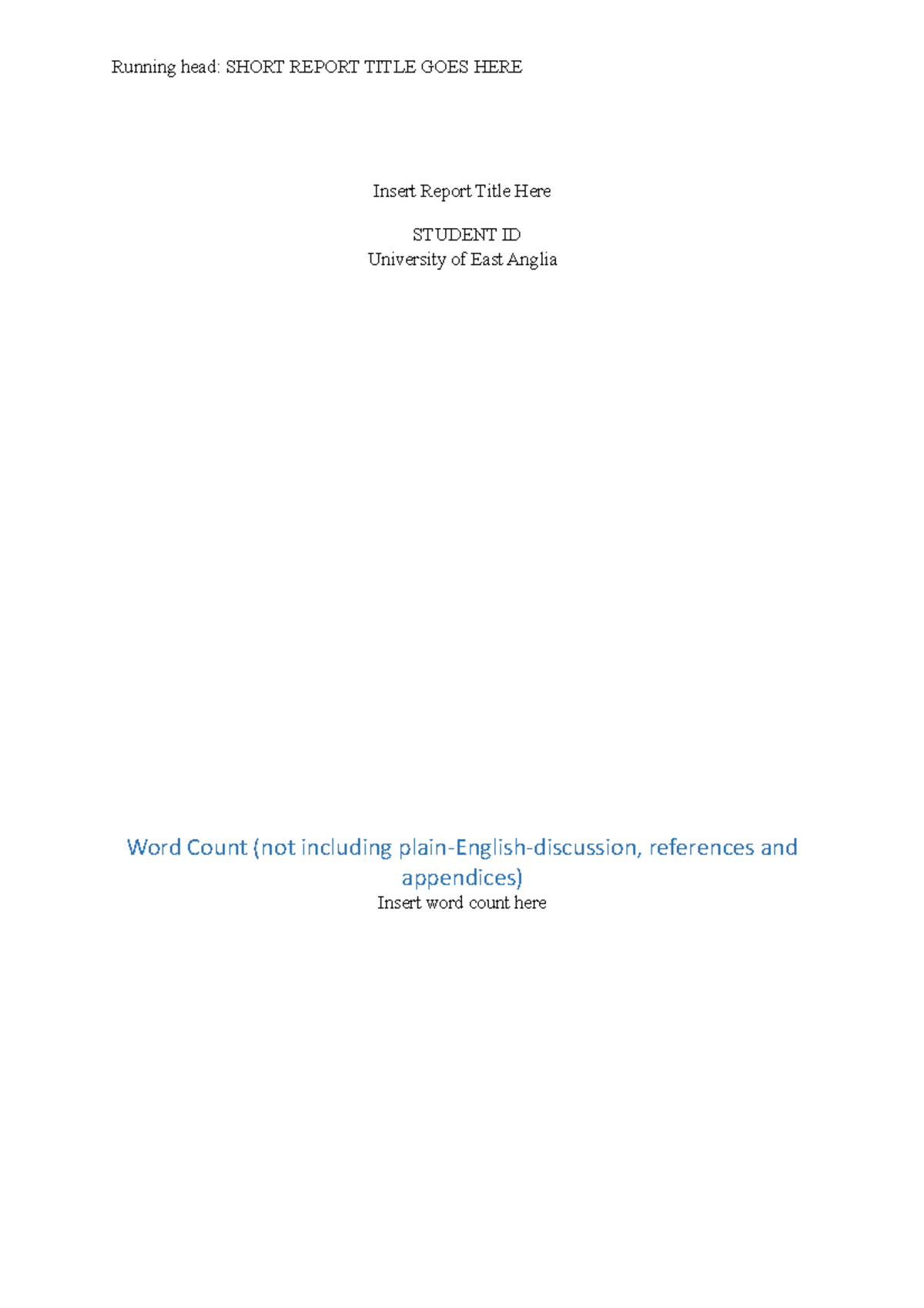 Summative RDA report template - PSY-4001Y - UEA - Studocu