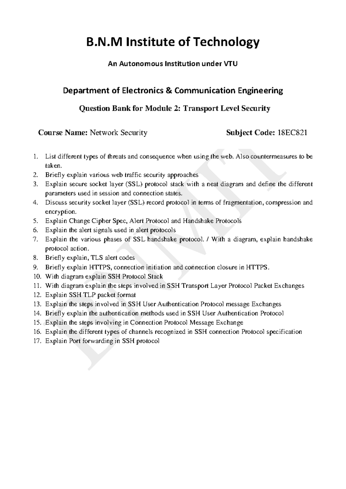 18EC821 NS Module 2 - B.N Institute of Technology An Autonomous ...