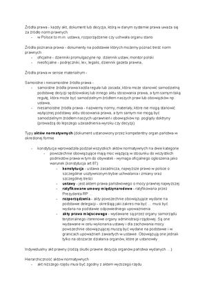 Prawoznawstwo wykład - notatki UKW - PRAWOZNAWSTWO - WYKŁAD dr. hab. Piotr Szymaniec prof ...