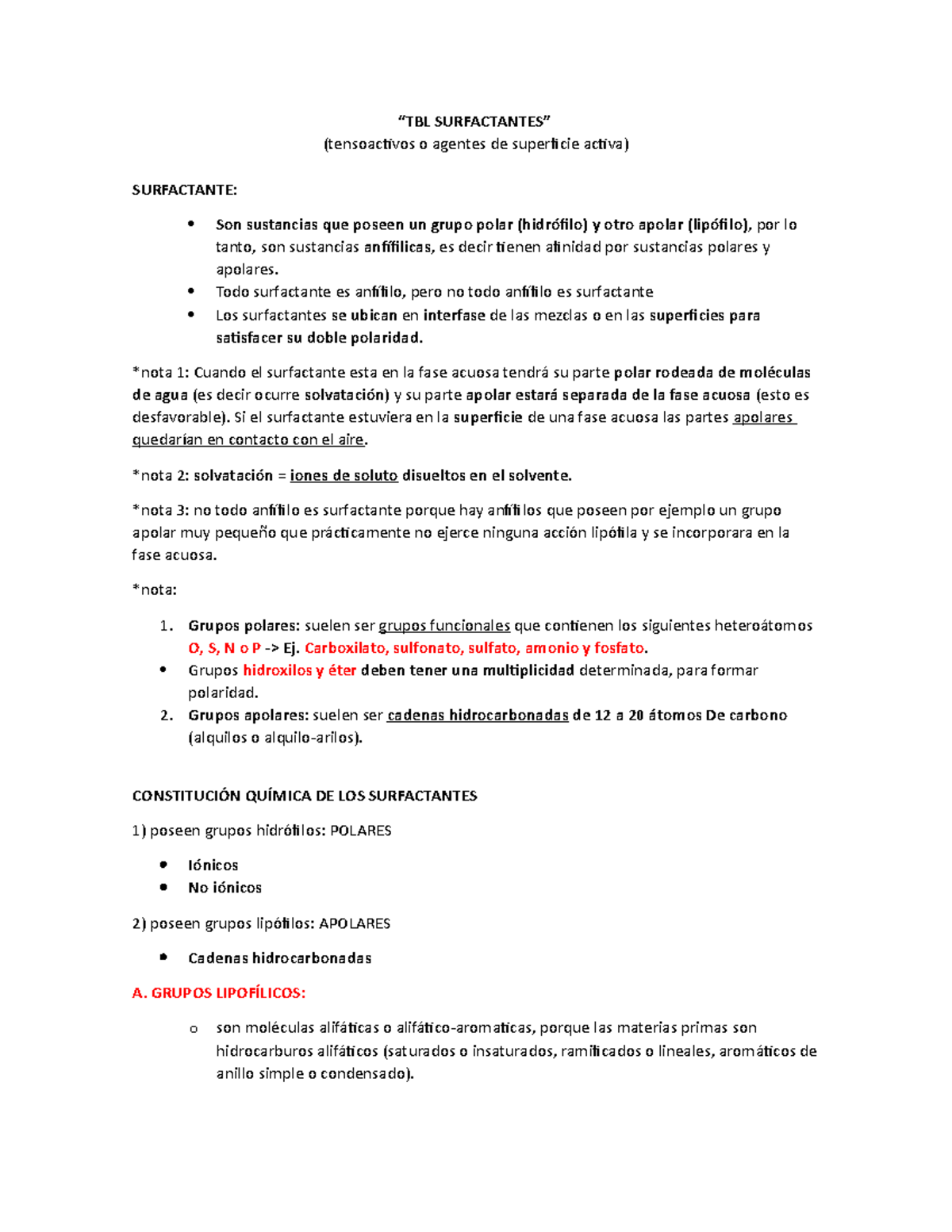 Tensoactivos tecnologia farmaceutica para qyf - “TBL SURFACTANTES ...