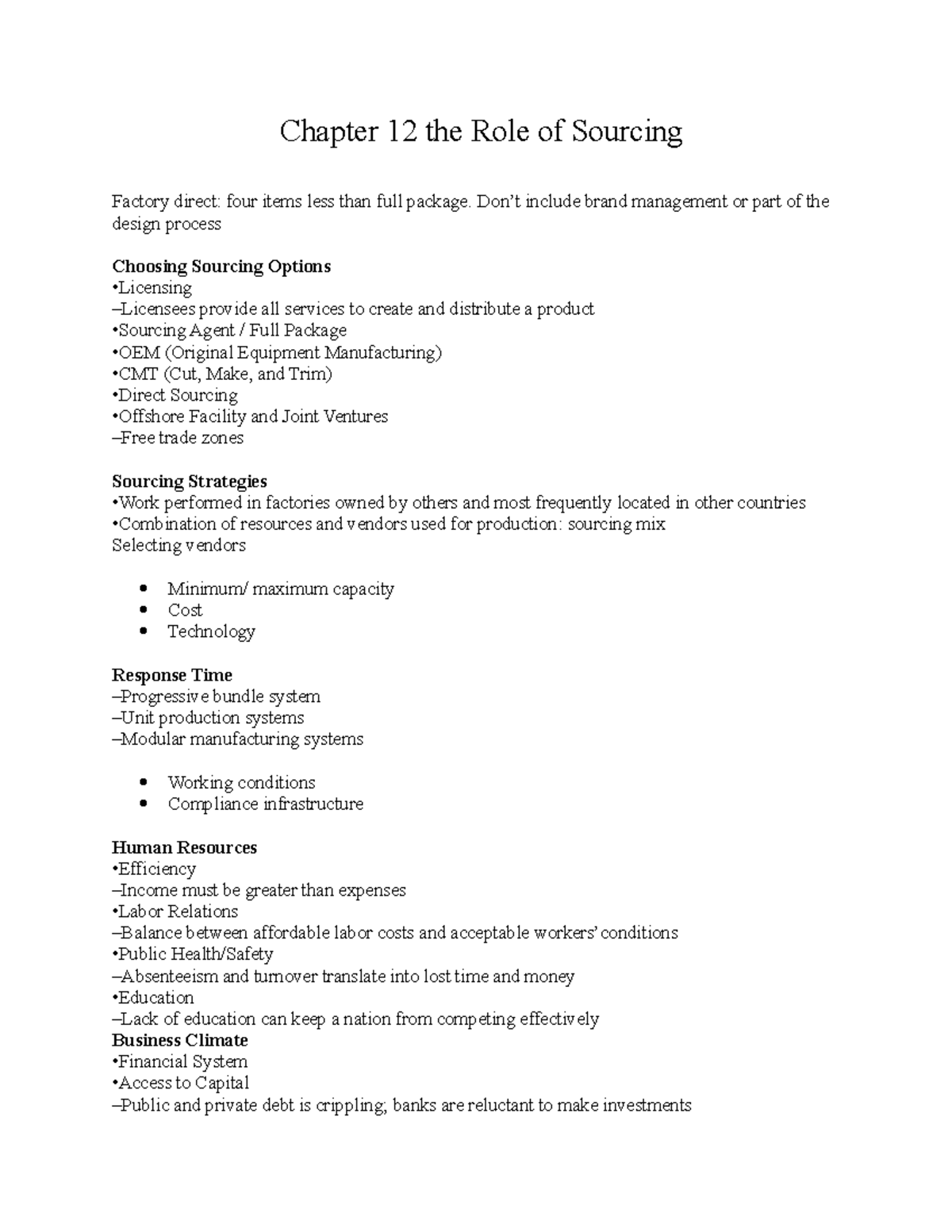 Chapter 12 the Role of Sourcing - Chapter 12 the Role of Sourcing ...