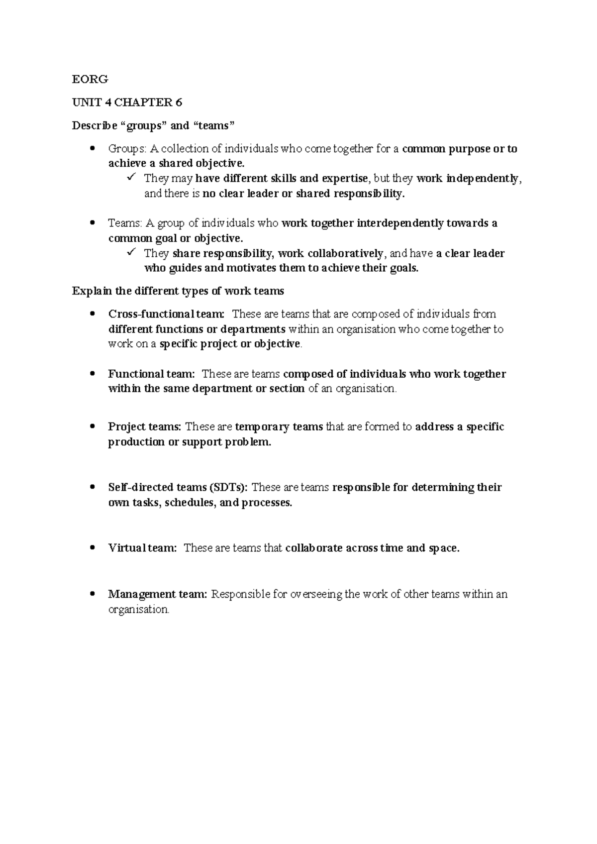 EORG UNIT 4 C6 Notes - EXAM PREPARATIONS - EORG UNIT 4 CHAPTER 6 ...