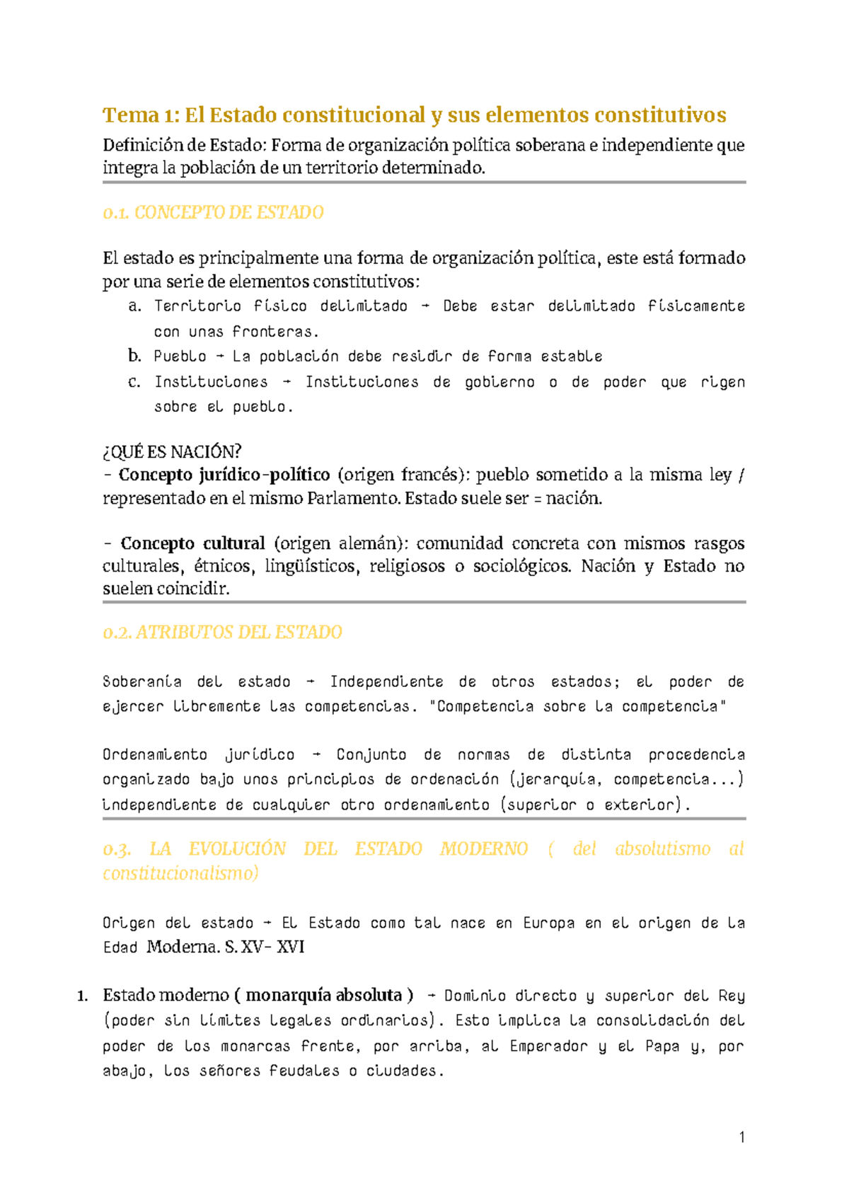 Tema 1 El Estado constitucional y sus elementos constitutivos - Tema 1 ...