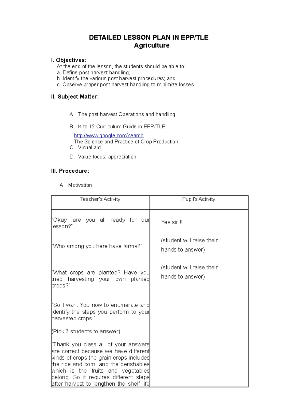 Matatag Detailed Lesson Plan Pdf
