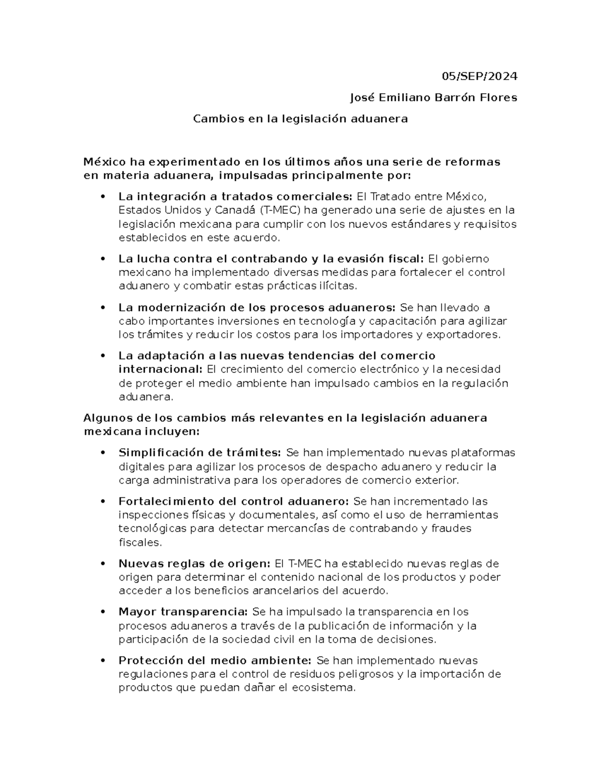Derecho Aduanal - sin nada que describir - 05/SEP/ José Emiliano Barrón ...