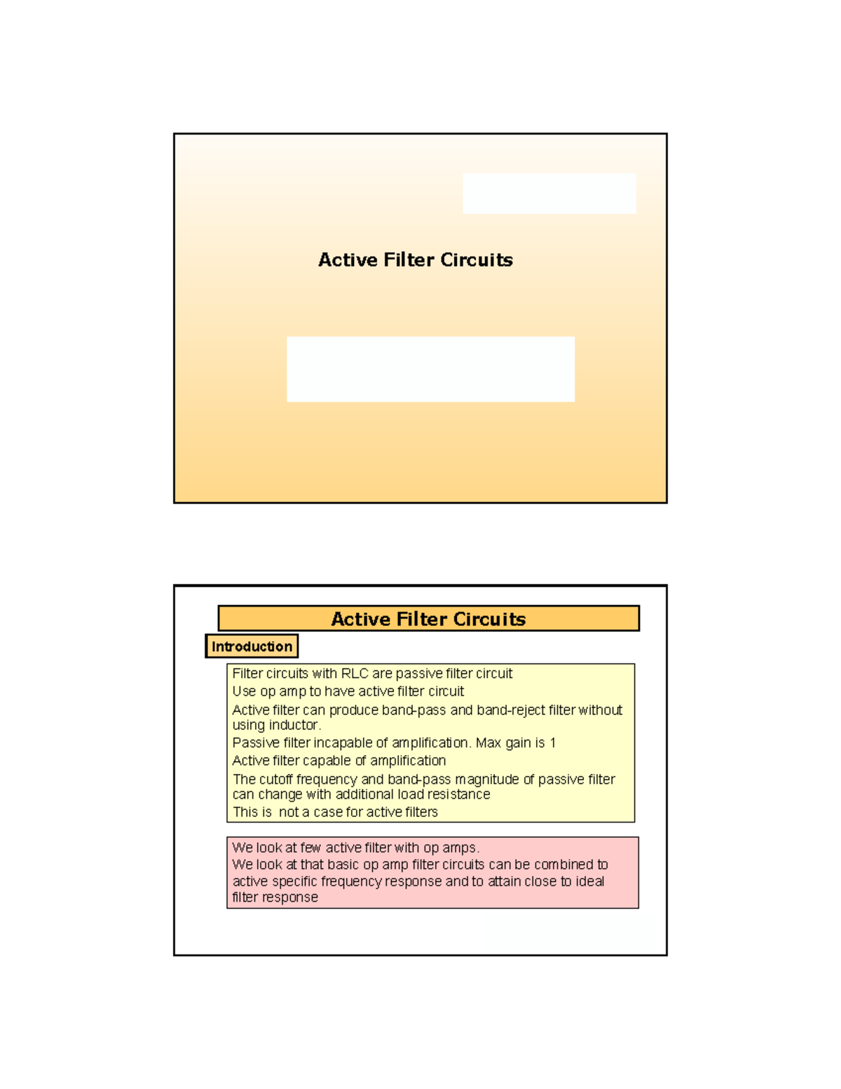 Ch15 Active Filter - Lecture notes 17-18 - Active Filter Circuits Z ...