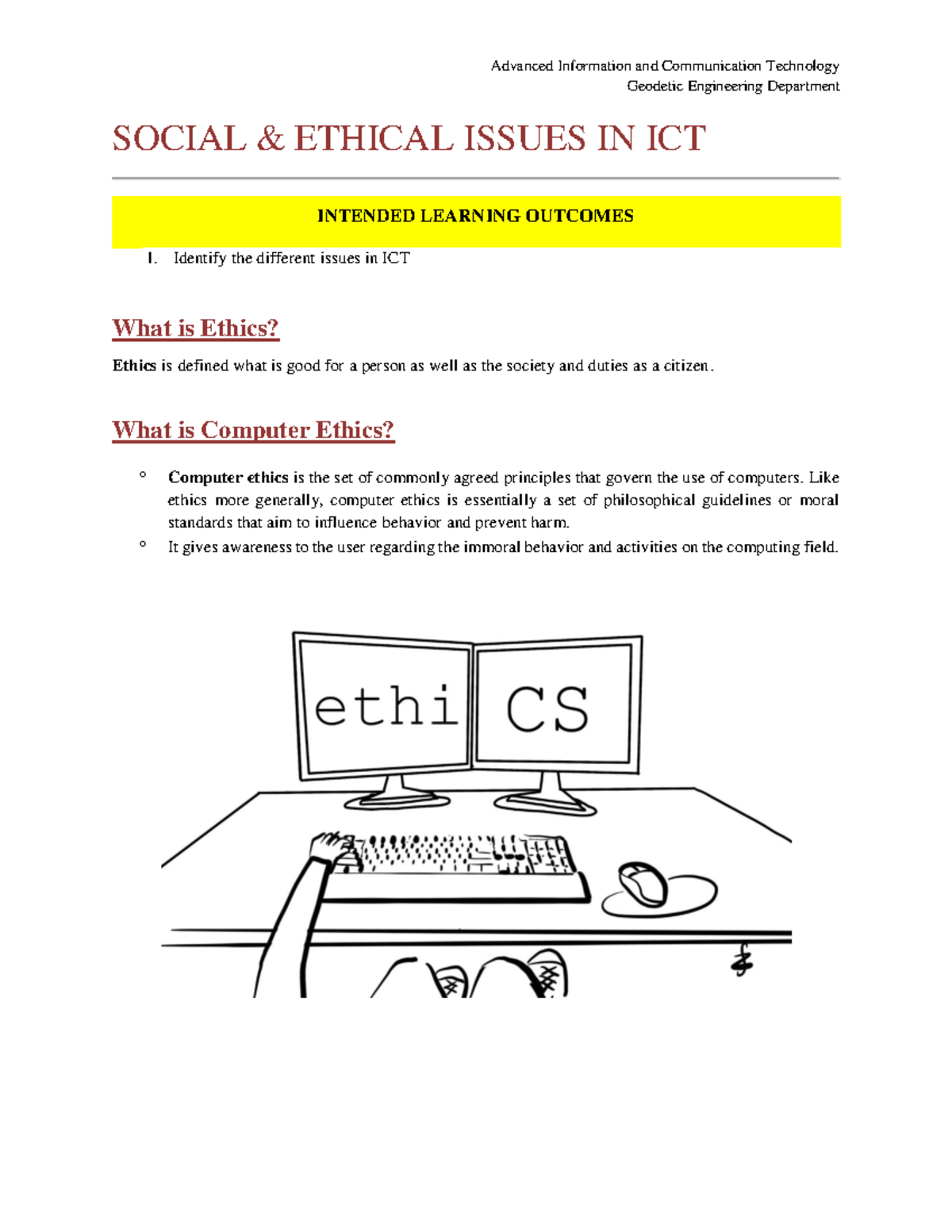 Lecture 8 Social-and-Ethical-Issues-in-ICT - Geodetic Engineering ...