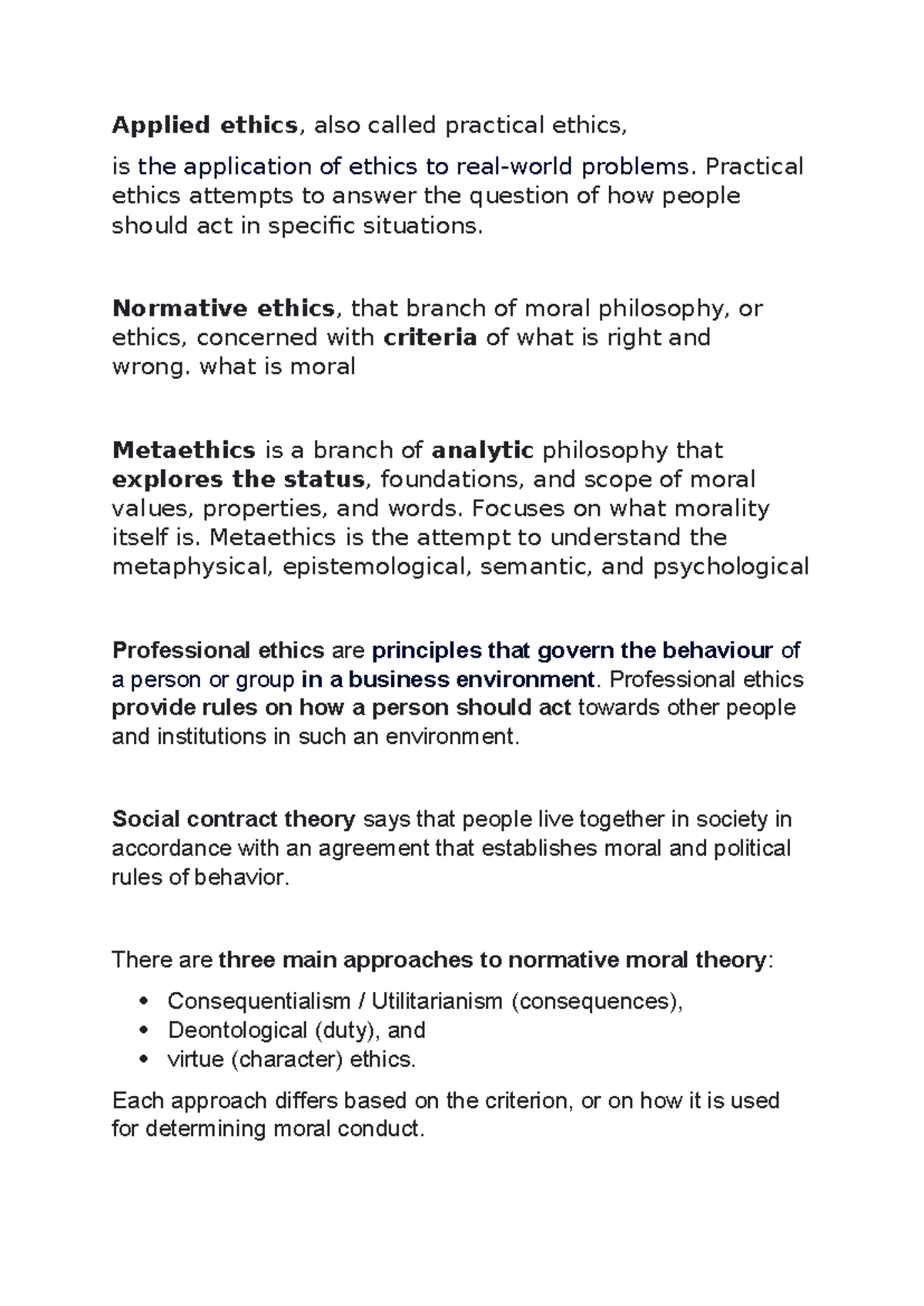 Ethics - Lecture notes - Applied ethics, also called practical ethics ...