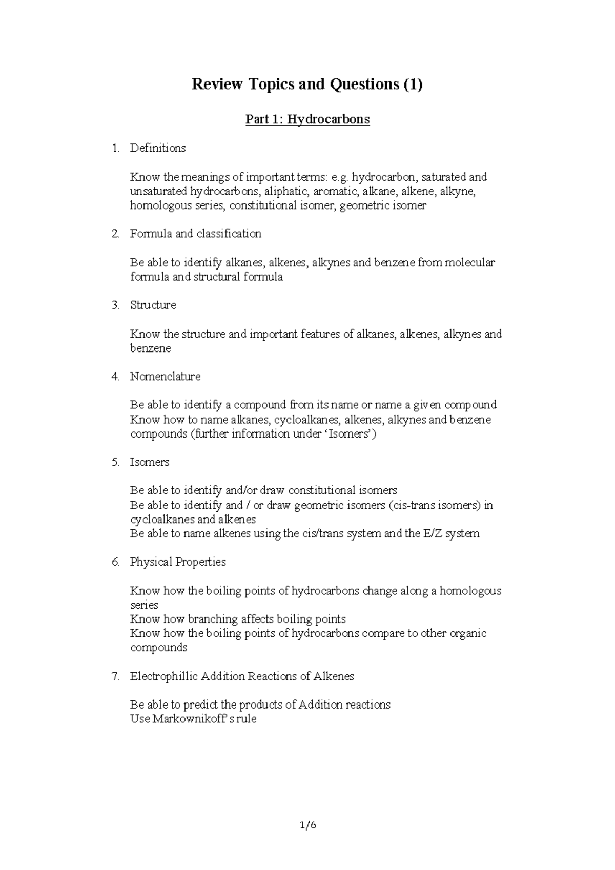 Sample/practice exam, questions - Review Topics and Questions (1) Part ...