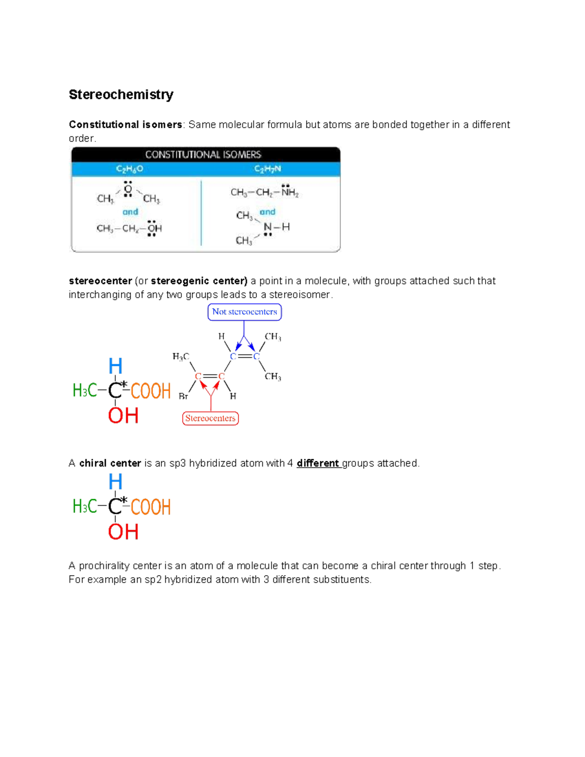 Stereochemistry - Practice materials - Stereochemistry Constitutional ...