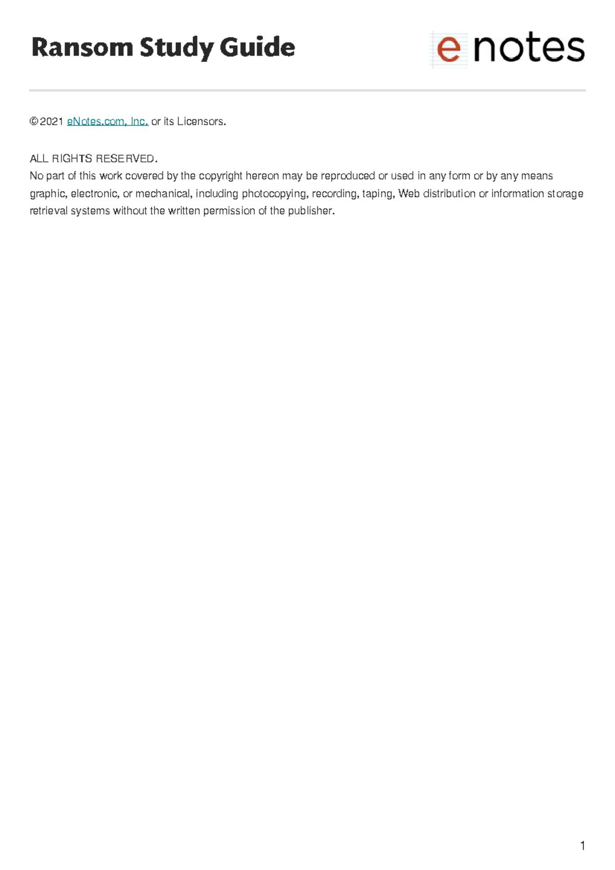 Enotes-ransom-david-malouf-guide - Ransom Study GuideRansom Study Guide ...