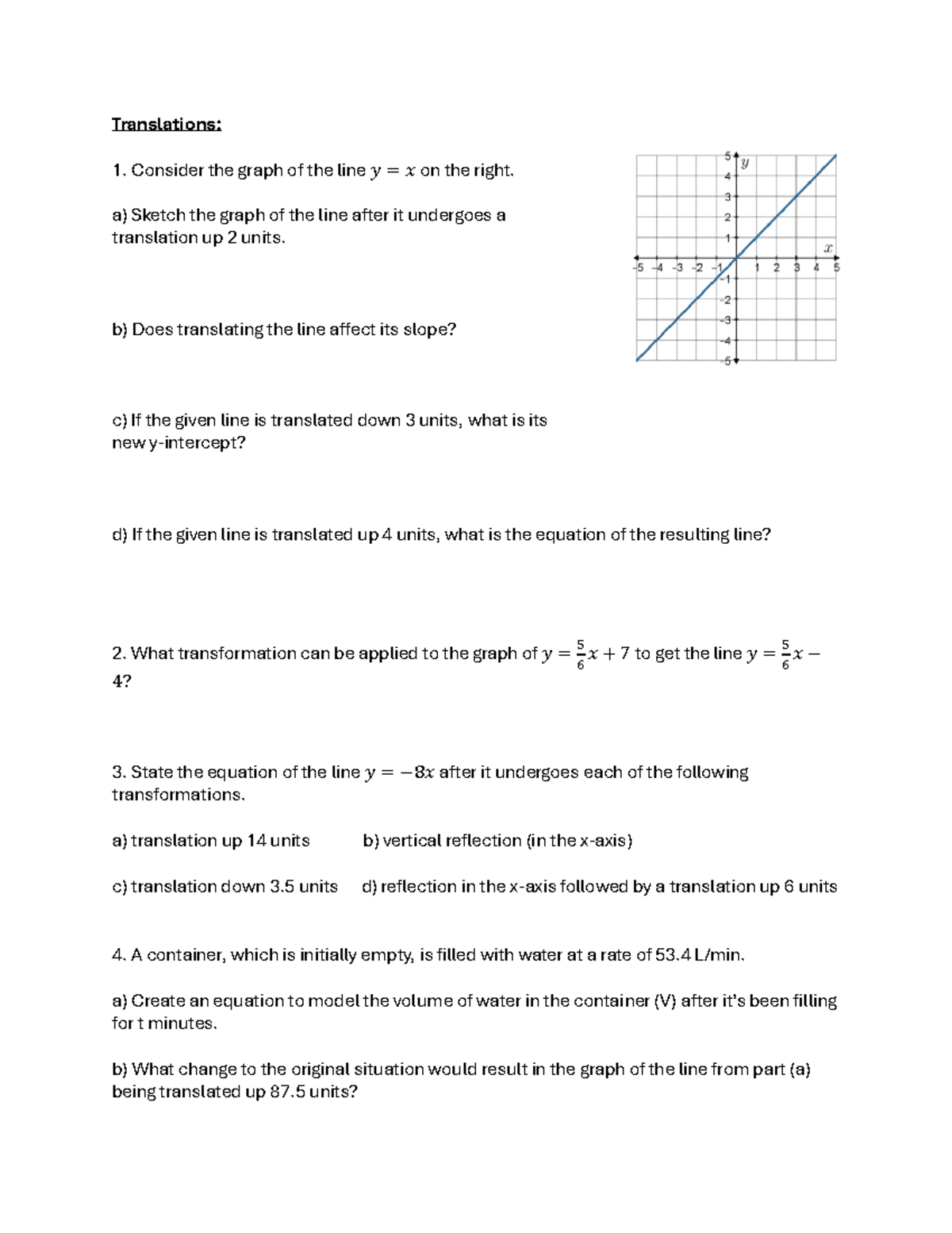 Rotations, Translations, and Reflections Homework questions 2024 ...