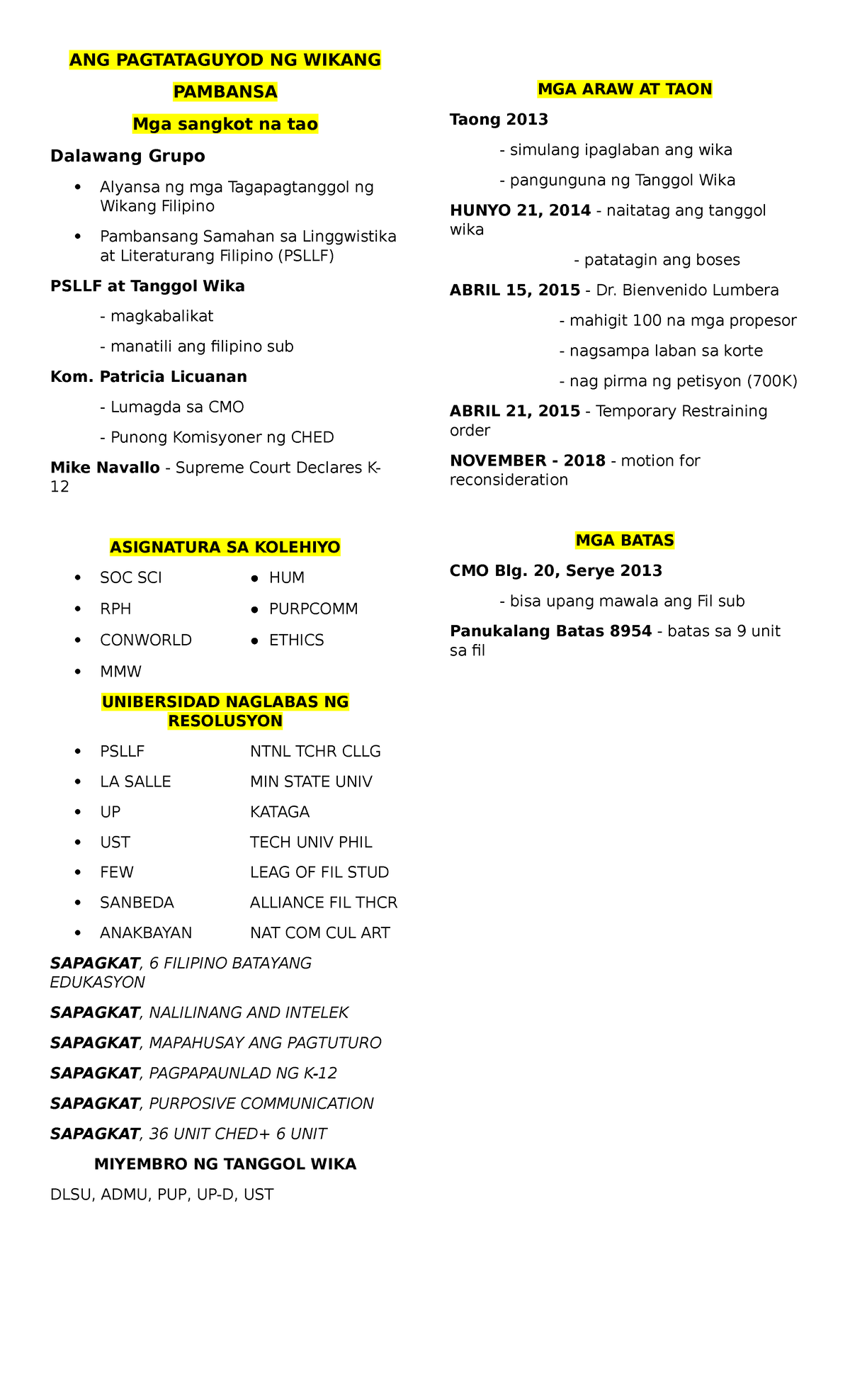Kotekstwalisadong Komunikasyon sa Filipino Midterm Exam - ANG ...