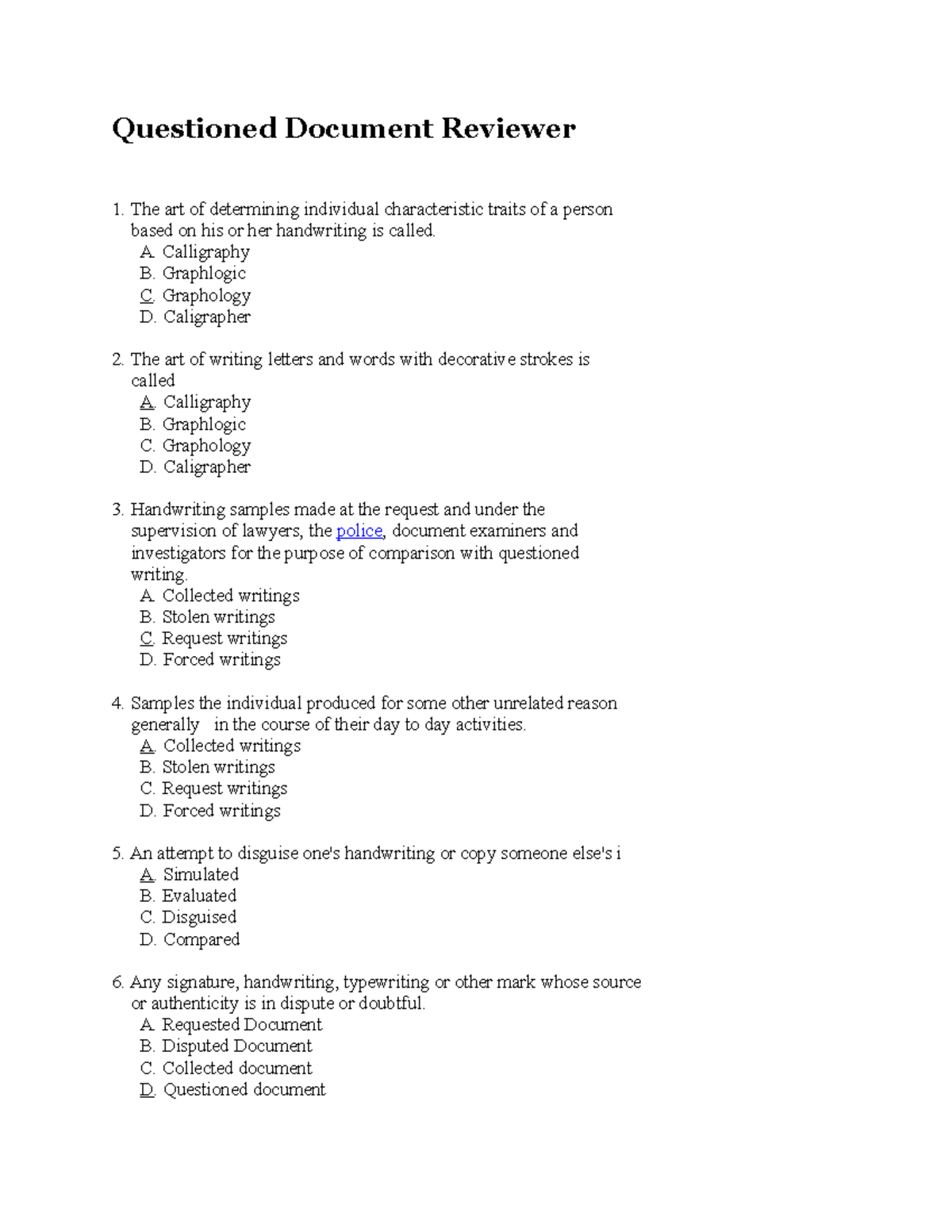 QUESTIONED DOCUMENT EXAMINATION - Questioned Document Reviewer The art ...