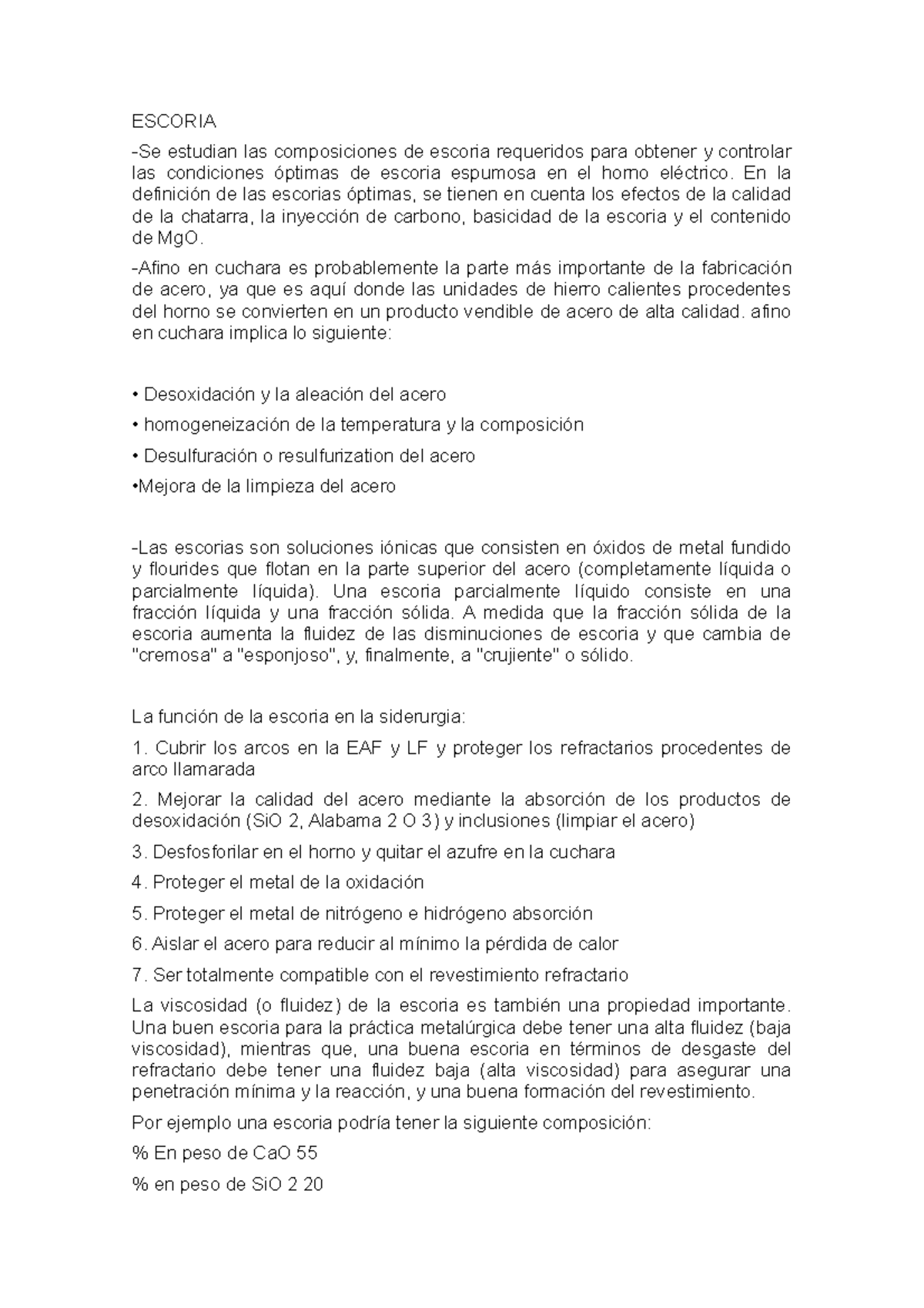 Escoria - ESCORIA estudian las composiciones de escoria requeridos para ...
