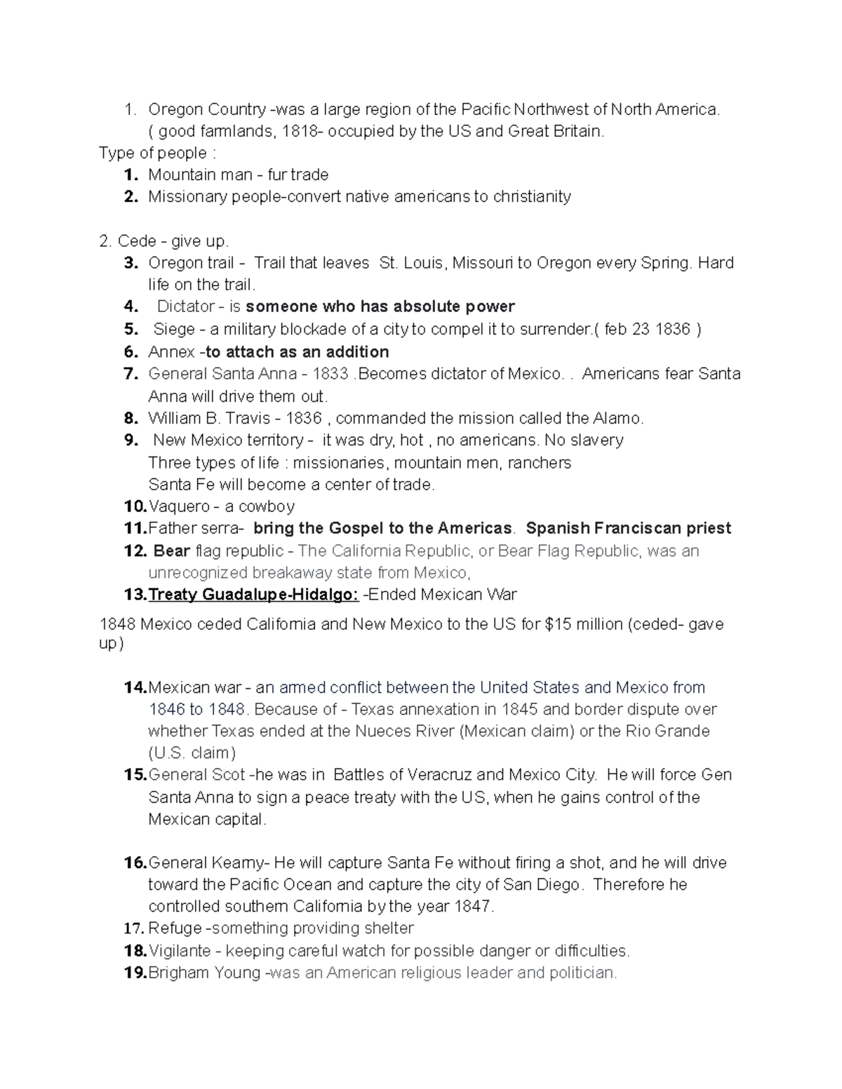 History ch 7 - chapter 7 - Oregon Country -was a large region of the ...