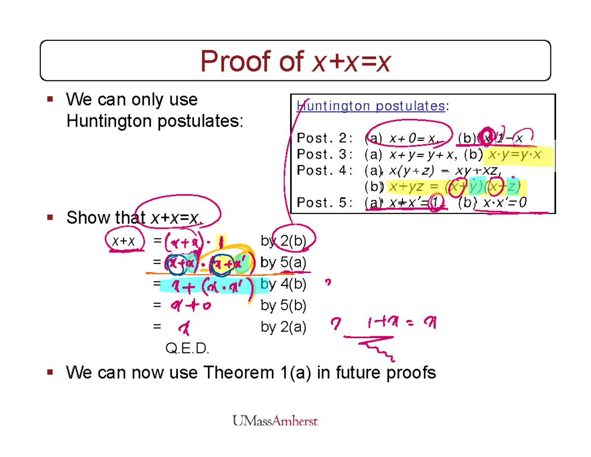 (N)ECE124-S20-CH2 YN (note 2 10) - Proof of x+x=x We can only ...