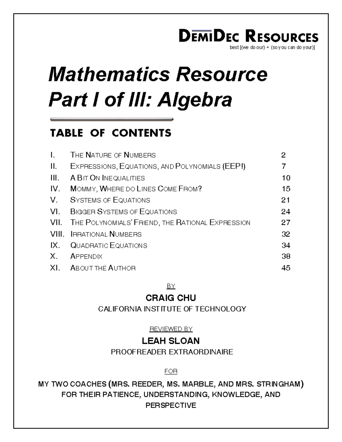 Math Resource. Algebra (z-lib - Mathematics Resource Part I of III ...